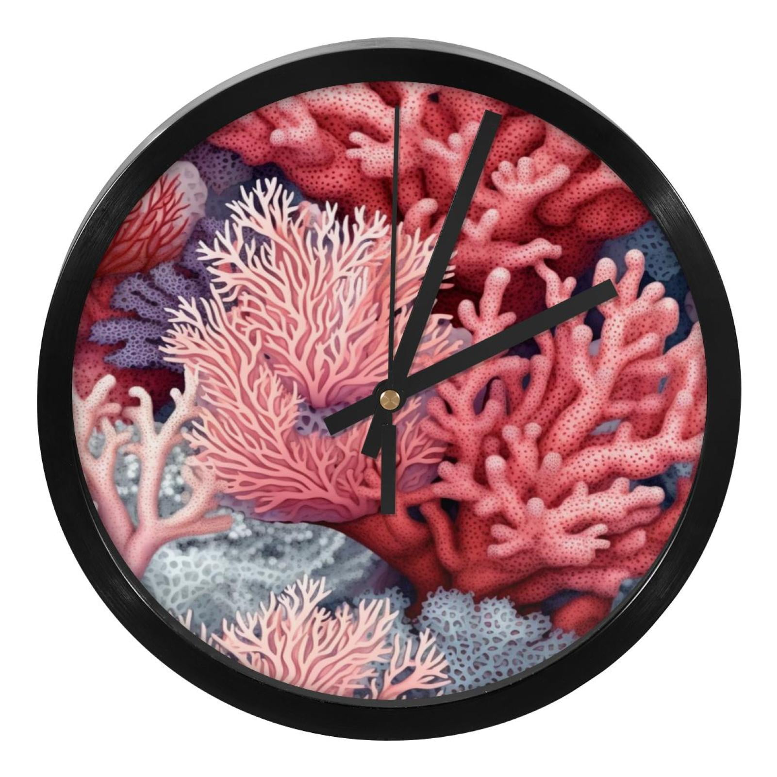 Coral 9.8 Inch Silent Round Digital Wall Clock - Battery Operated ...
