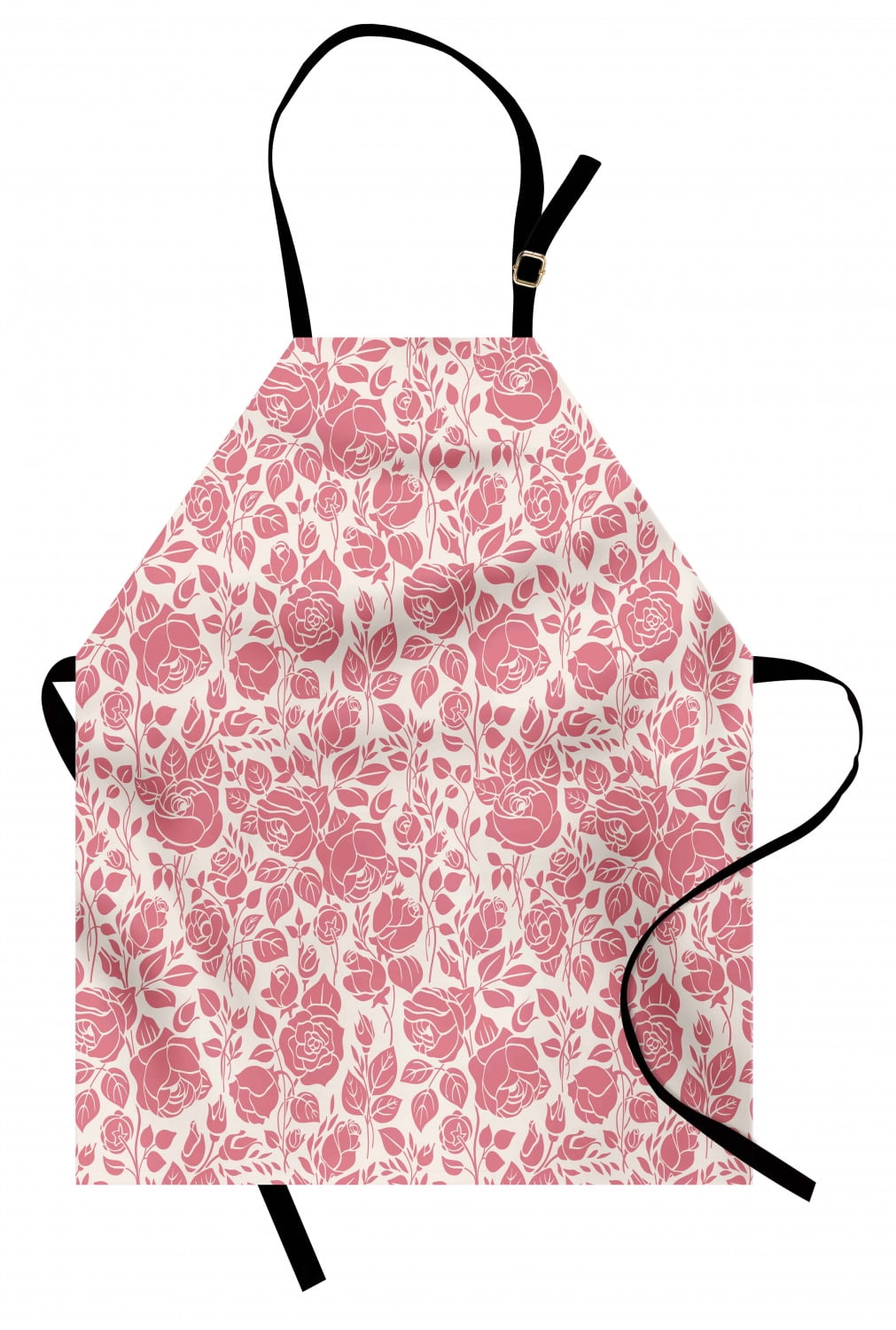 Coral Apron Vintage Pattern with Roses Gardening Plants Classical ...