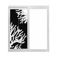 Coral Black Window Privacy Film, Coastal White Ocean Marine Nautical ...
