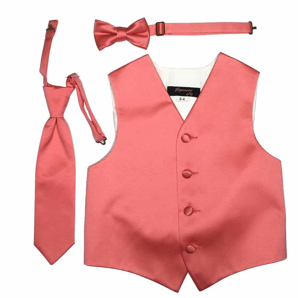 Coral Boys Satin Vest Spencer J - Boys 9-10 - Walmart.com
