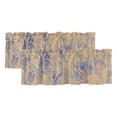 Coral Branches 2 Panels Kitchen Valance, Boho Abstract Veins Blue Brown ...