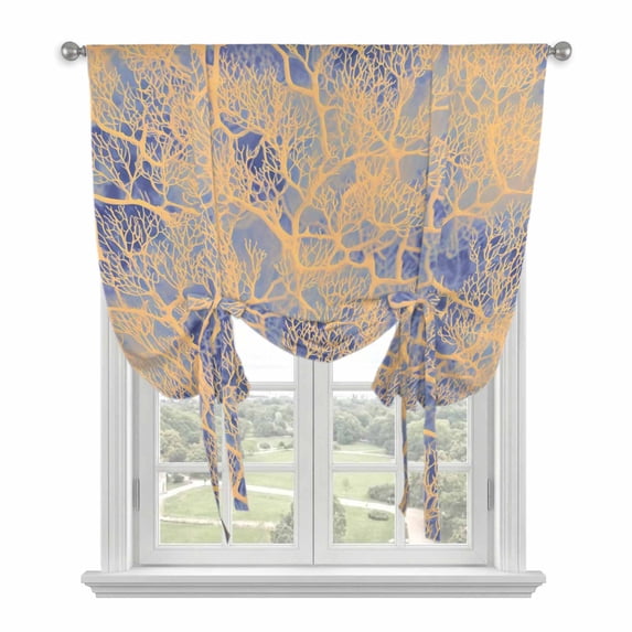 Coral Branches Tie Up Curtains for Window, Thermal Insulated Balloon ...