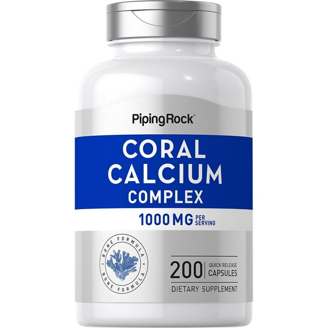 Coral Calcium 1000 mg | 200 Capsules | Bone Formula Complex | Non-GMO ...