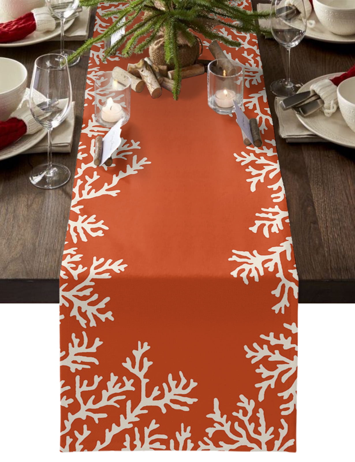 Coral Carpet Orange Table Runner ration Home r Dinner Table ration ...