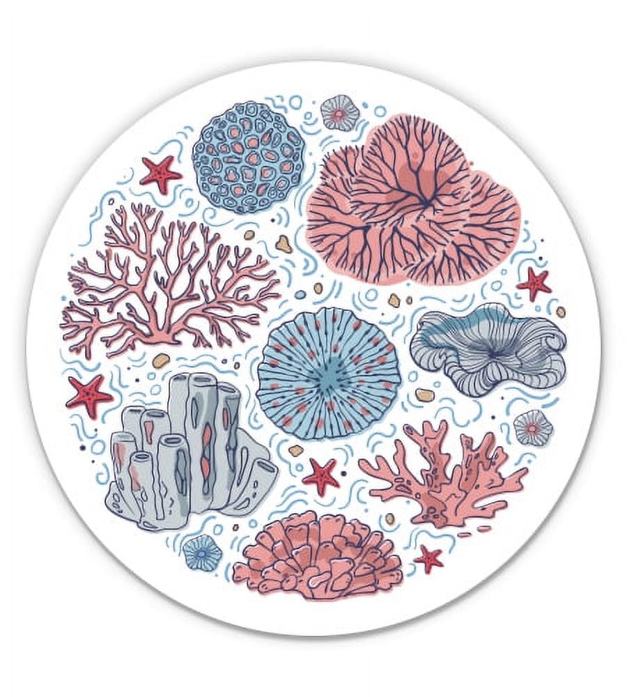 Coral Circle - 12" Vinyl Sticker Waterproof Decal - Walmart.com
