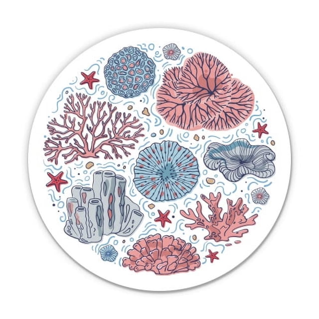 Coral Circle - 12" Vinyl Sticker Waterproof Decal - Walmart.com