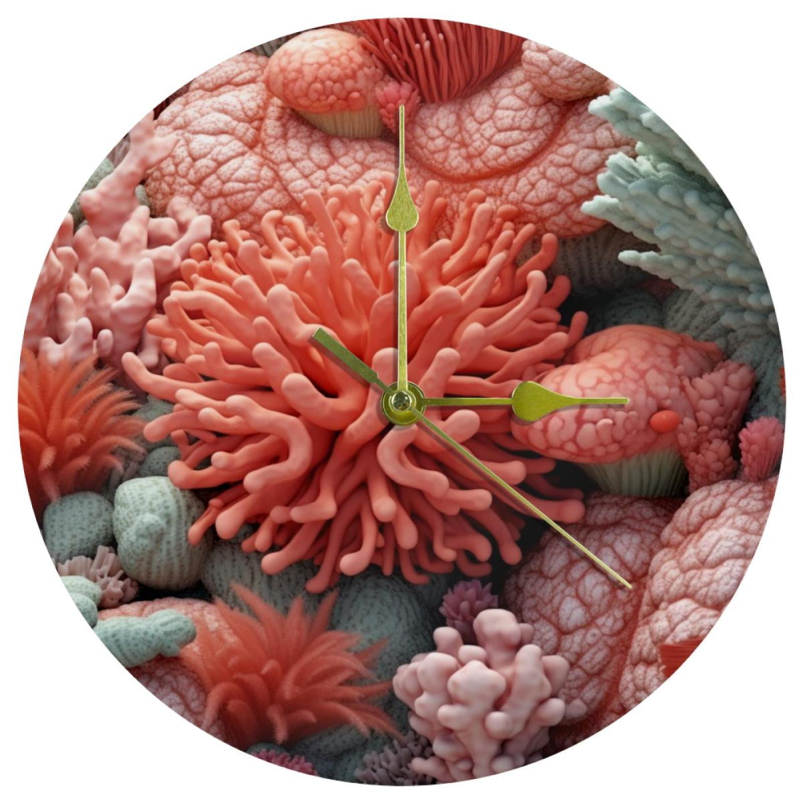 Coral Circular Acrylic Wall Clock - Sleek and Stylish Timepiece for ...