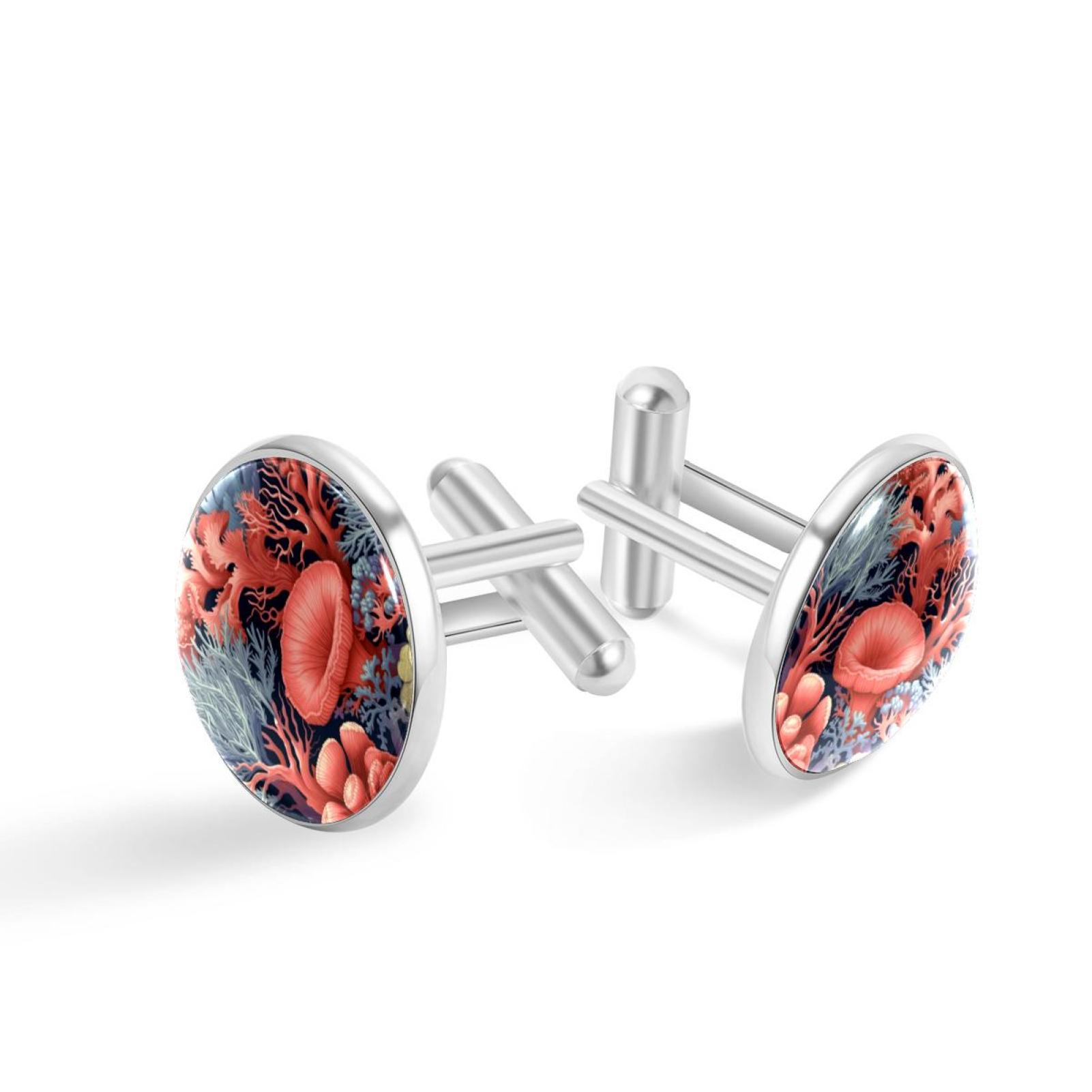 Coral Classic Dress Shirt Cufflink Set Made of Stainless Steel ...