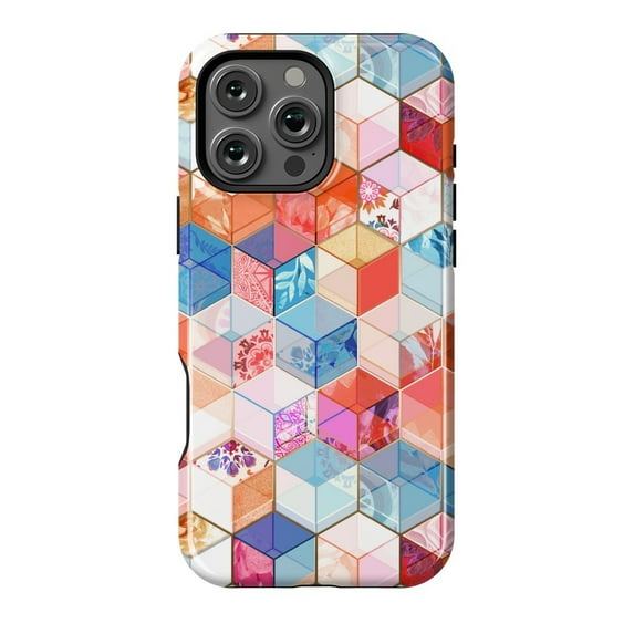 Coral Cobalt Kaleidoscope Art Phone Case for iPhone 11 12 13 14 15 16 Pro Max - Walmart.com