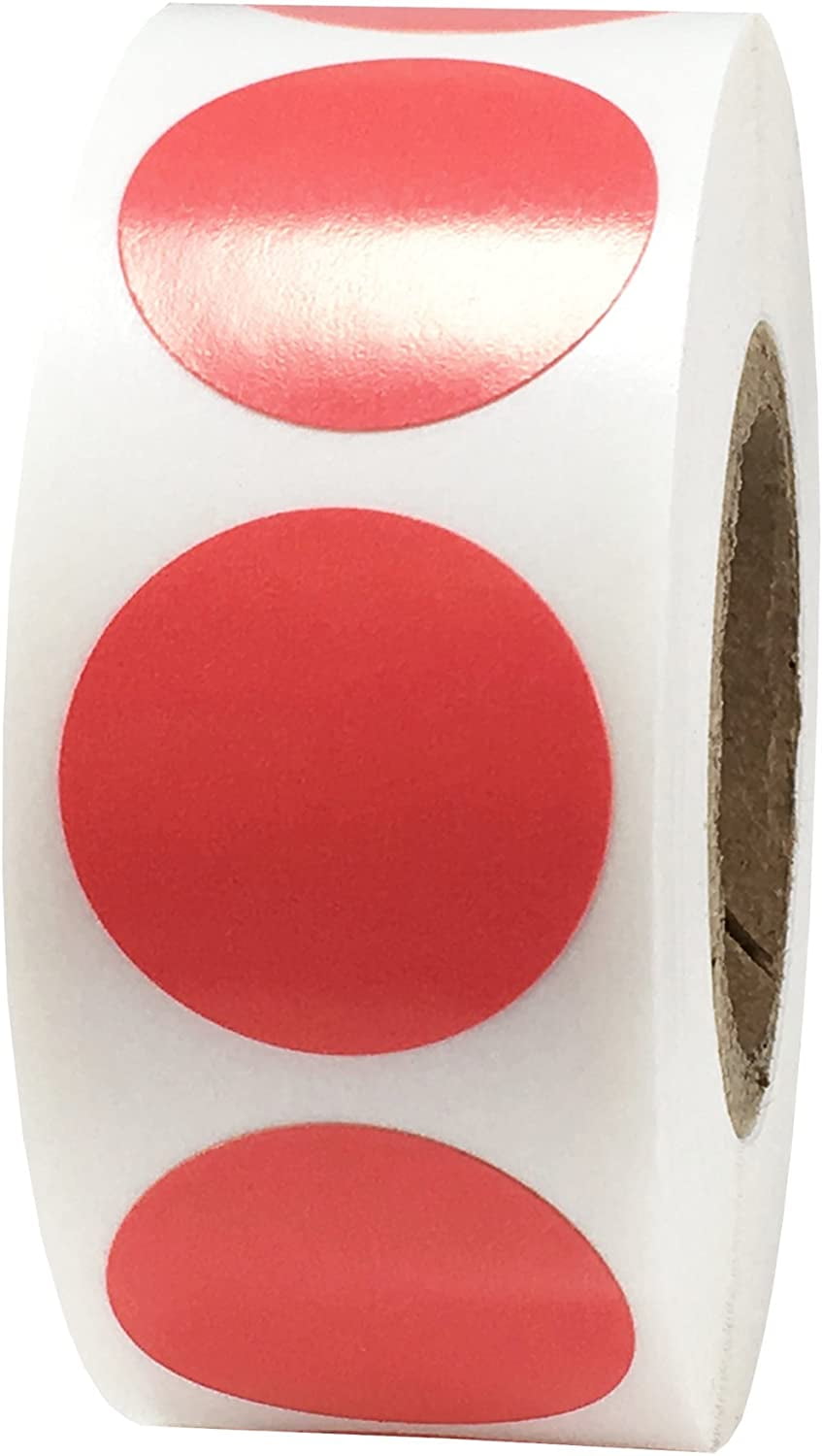 Coral Color Coding Labels for Organizing Inventory 0.75 Inch Round ...