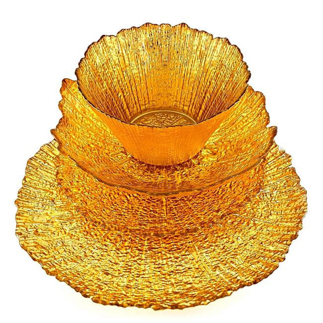 Coral Dinnerware Set, Gold - 16 Piece - Walmart.com