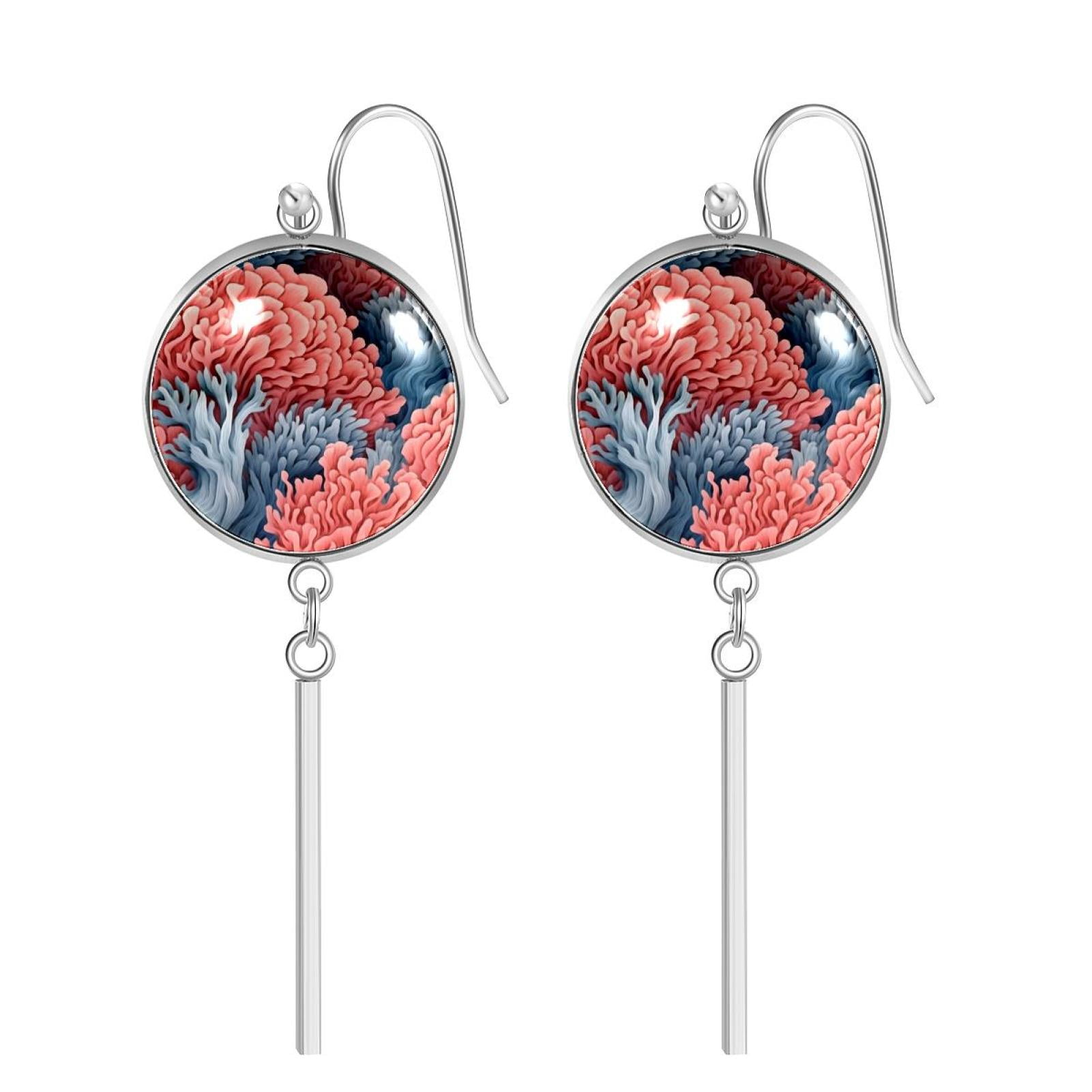 Coral Elegant Earring Set with Dazzling Patterns and Stylish Pendants ...