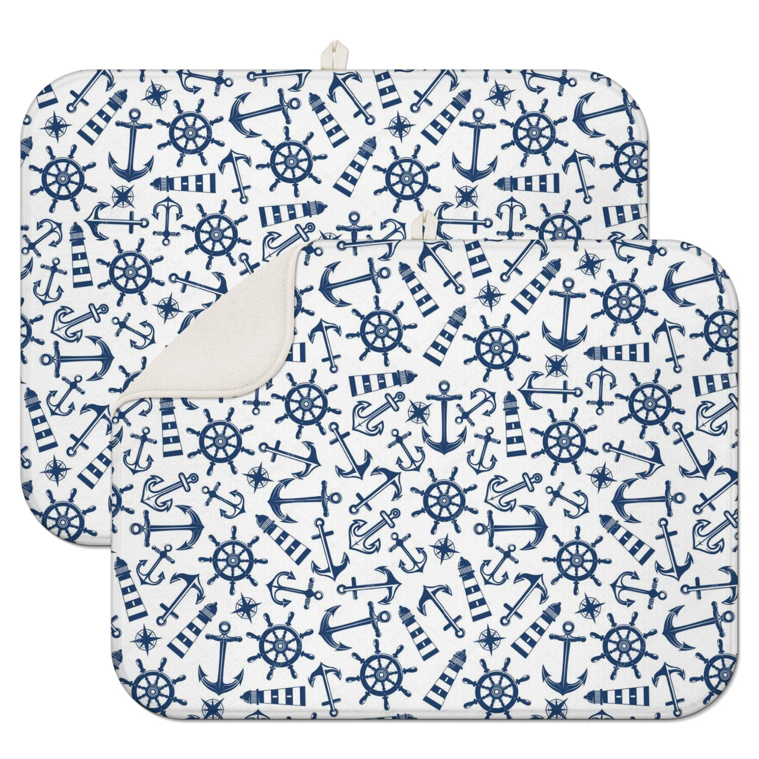 Coral Fishing Coffee Mat Nautical Anchor Boat Sea Seaside Coastal ...