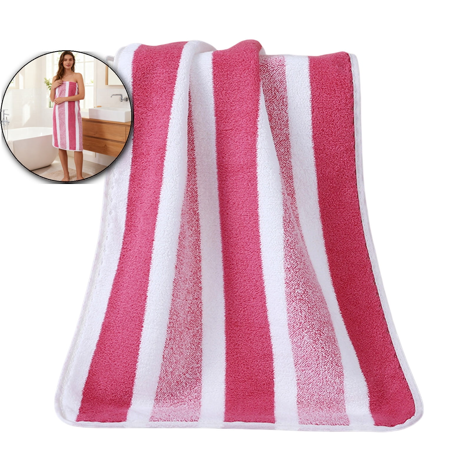Coral Fleece Bath Towel – 55 x 27.5 in, Highly Absorbent & Quick-Drying ...