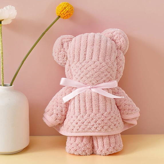 Coral Fleece Bear Towel, Soft Absorbent Hand Towel, Cute Bear Shaped ...