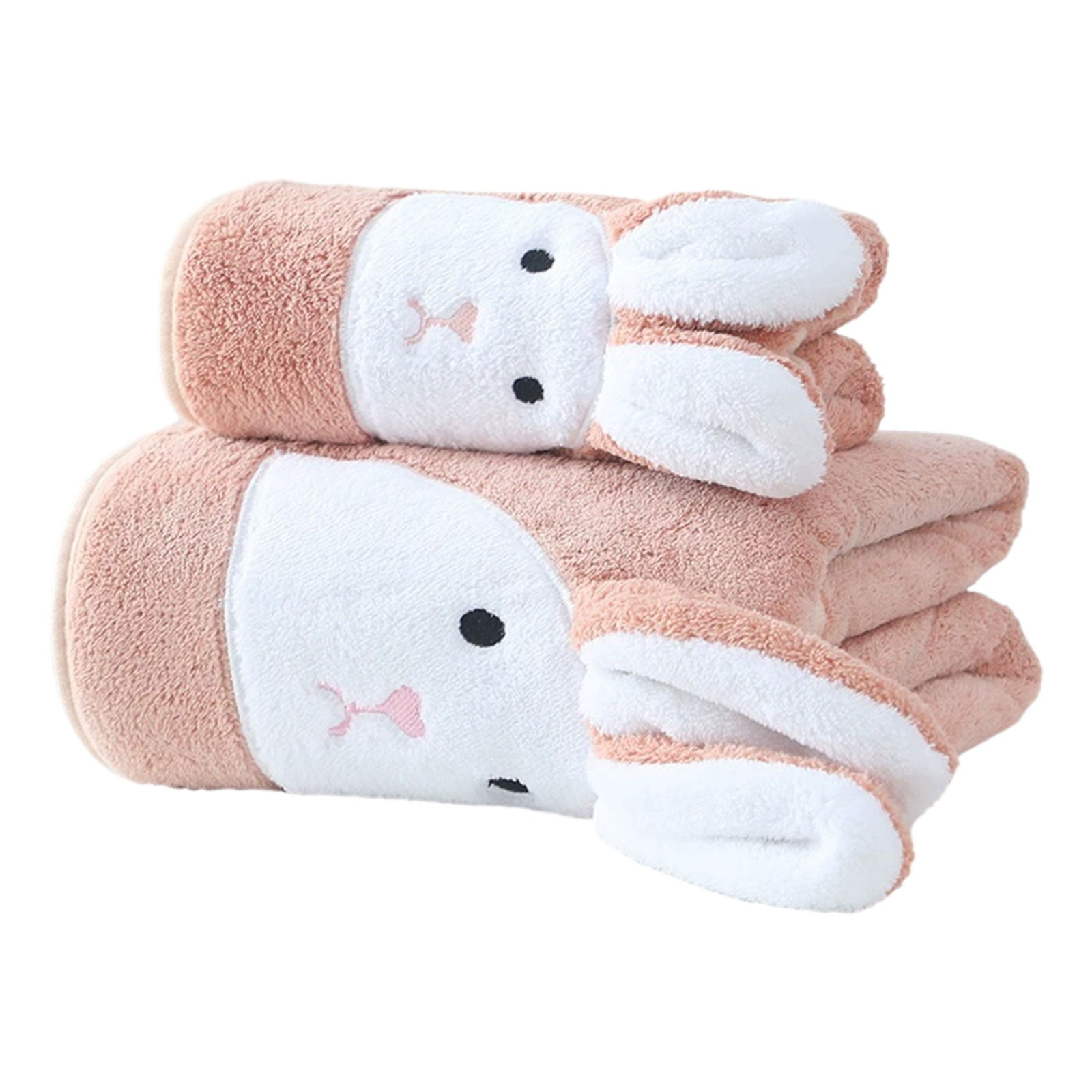 Coral Fleece Easter Towel Set Embroidered Three Big Cute Soft Absorbent ...