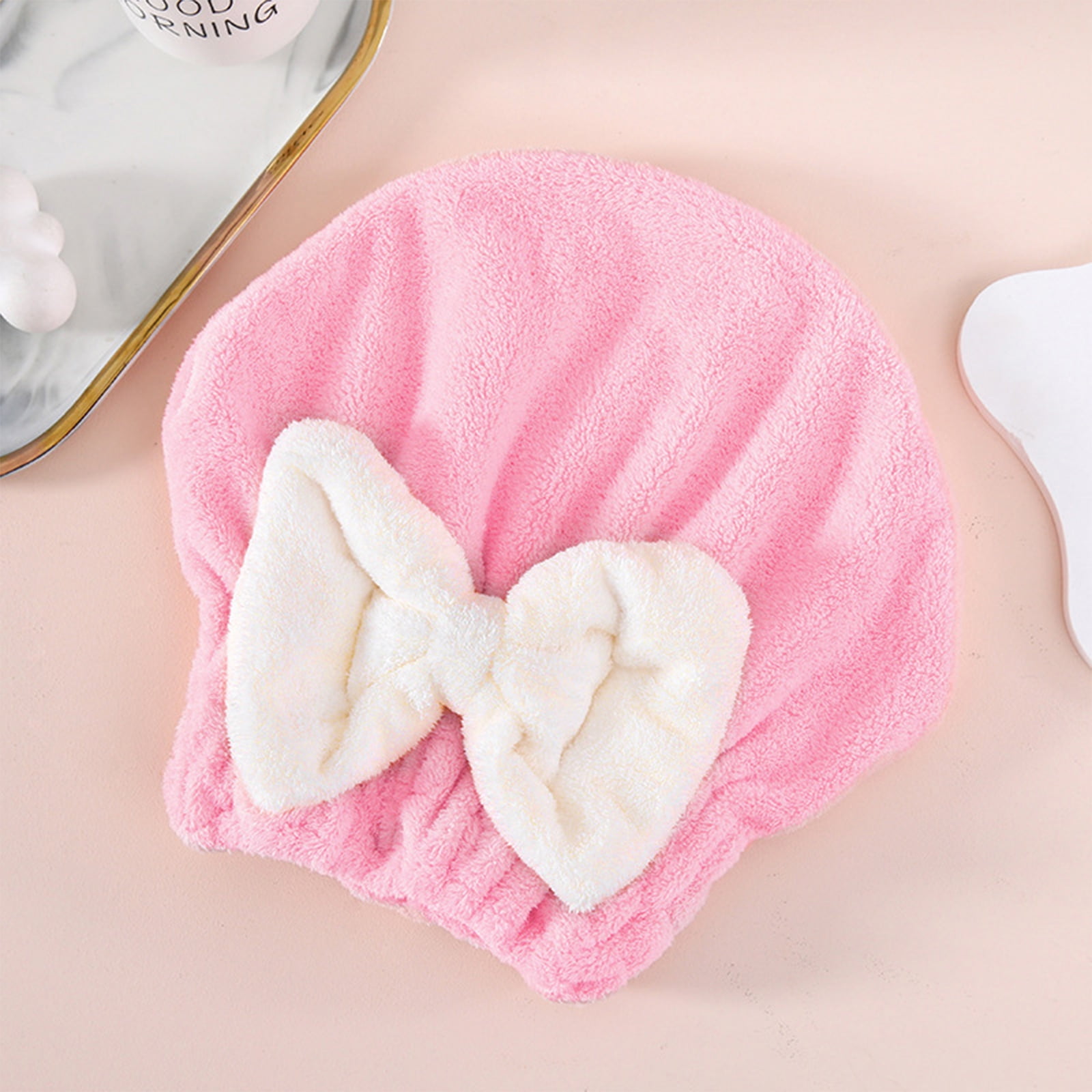 Coral Fleece Hair Drying Drying Cap Super Absorbent Quick-Drying Bath ...