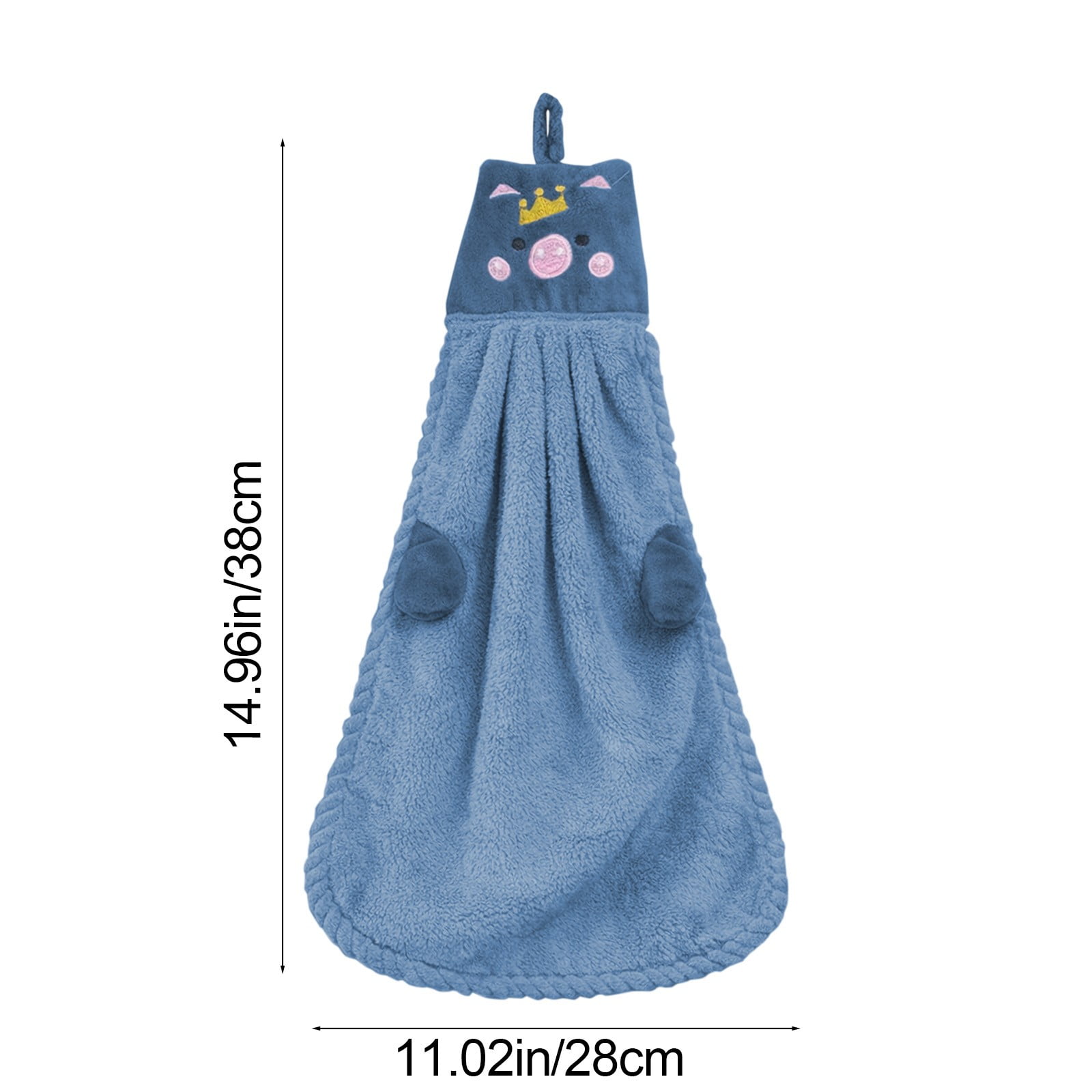 Coral Fleece Hanging Hand Towels, Piglet Style Solid Color, Soft ...