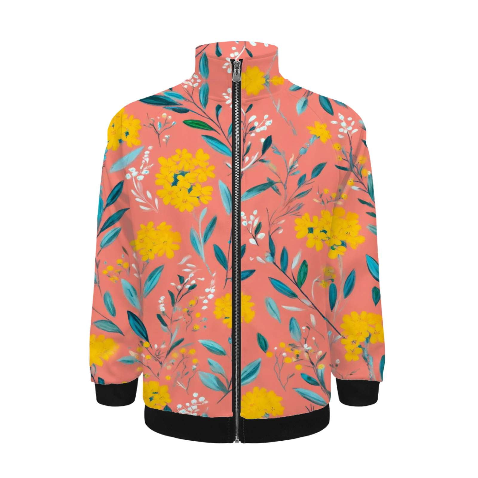 Coral Floral Painted Seamless Pattern Jacket Men's Street Cool Long ...