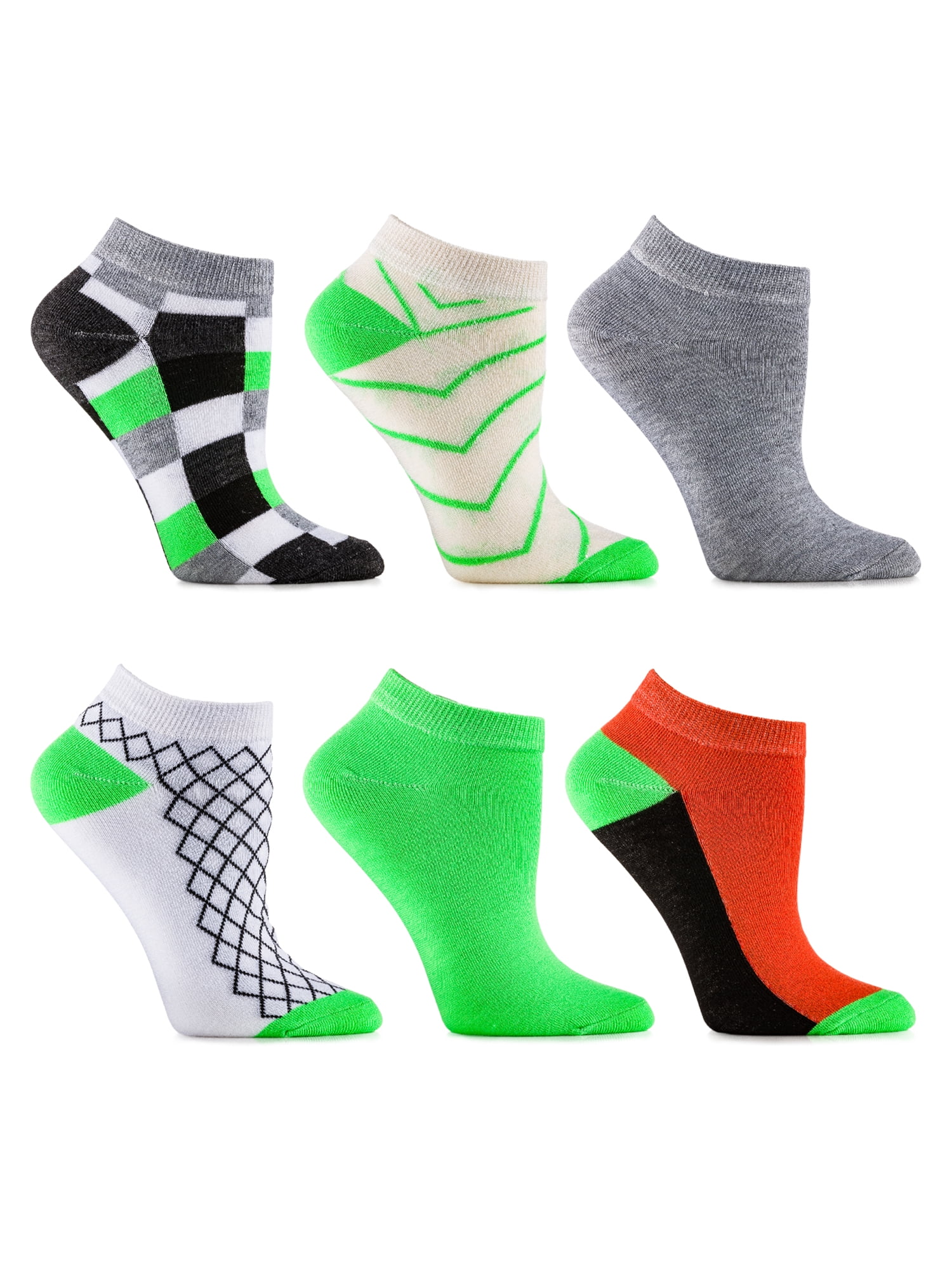 Coral Flush Ankle Socks 6 Pack - Walmart.com