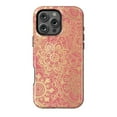 Coral Gold Mandala Decorative Art iPhone Case 17 16 15 14 13 12 11 Pro ...