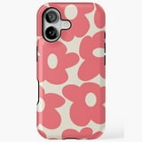 Coral Groovy Flowers Retro 70s Vibe Pattern for iPhone 17 11 12 13 14 ...