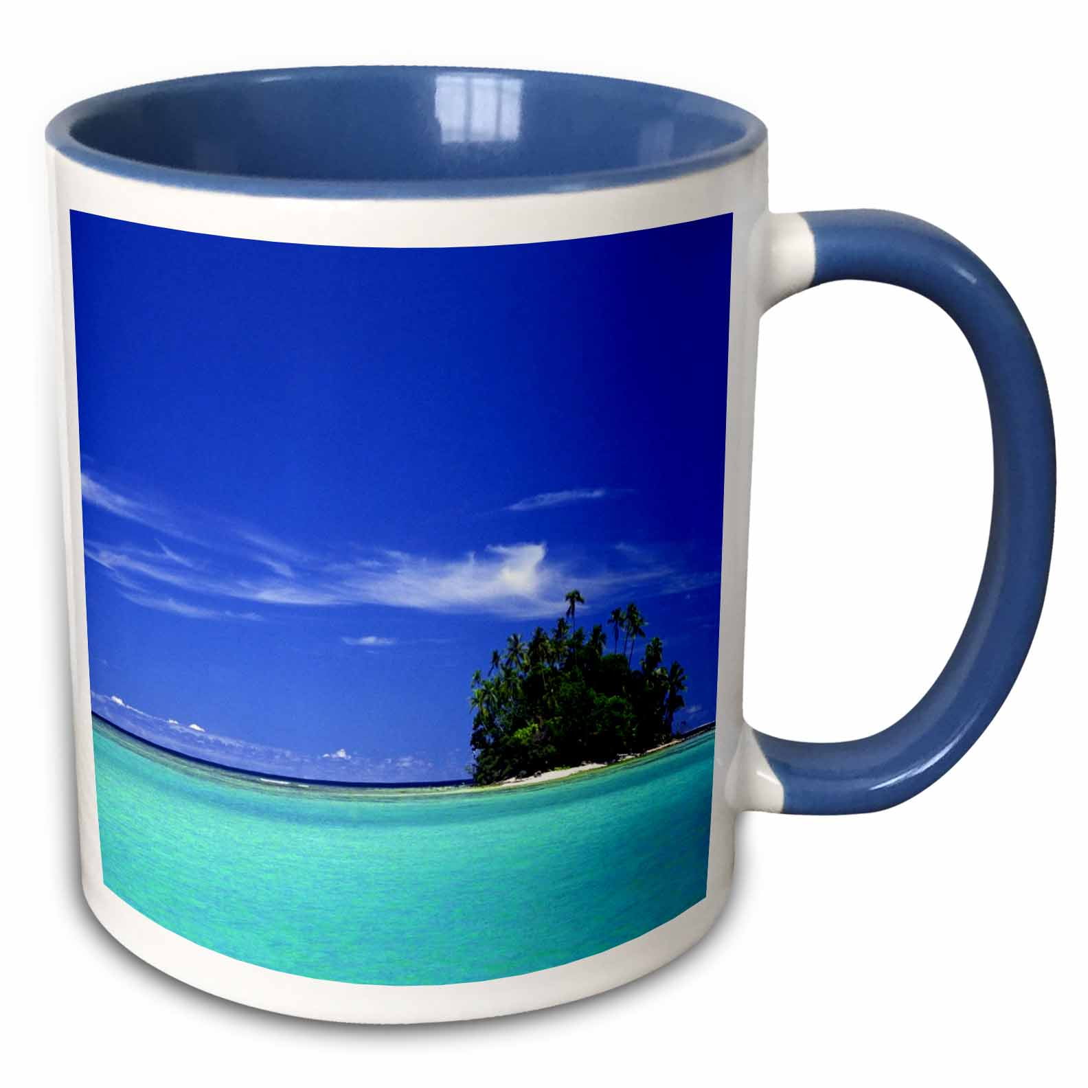 3drose, Coral Island in the Solomon Islands, 11oz Two-tone Blue Mug ...