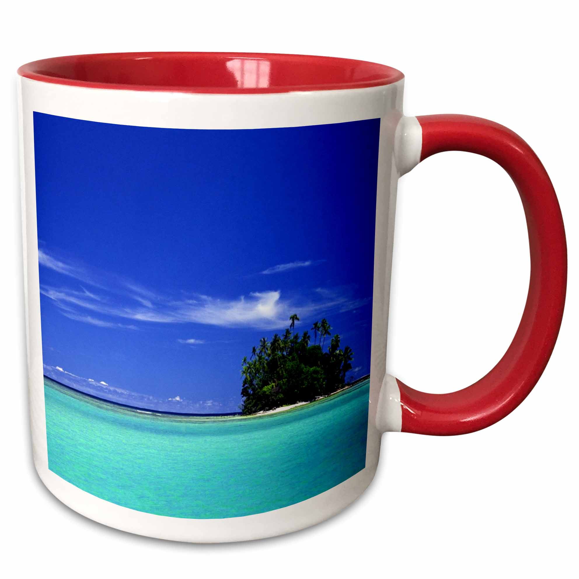 3drose, Coral Island in the Solomon Islands, 15oz Two-tone Red Mug ...