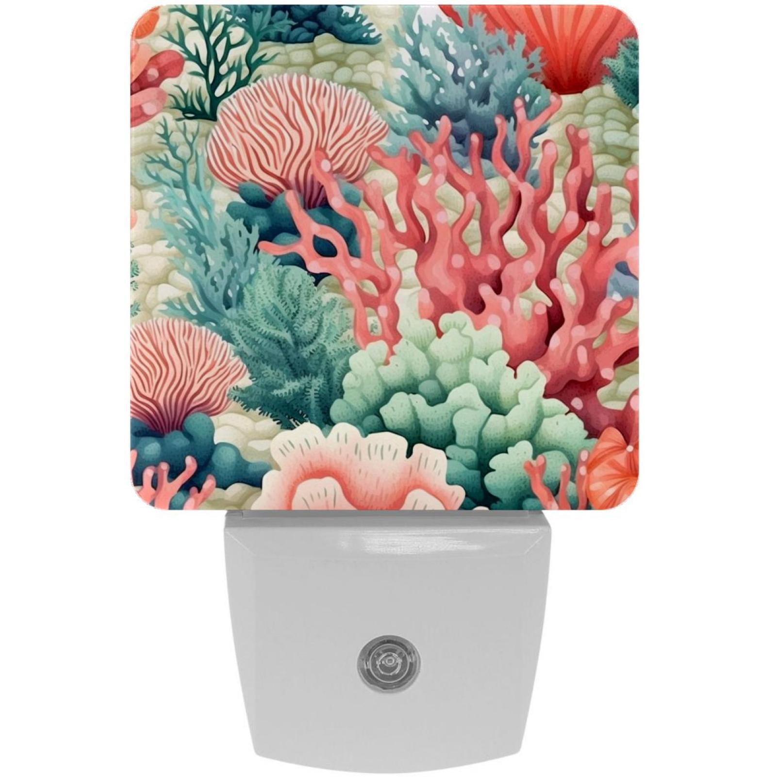 Coral LED Square Night Lights - Bright and Compact Bedroom or Bathroom ...