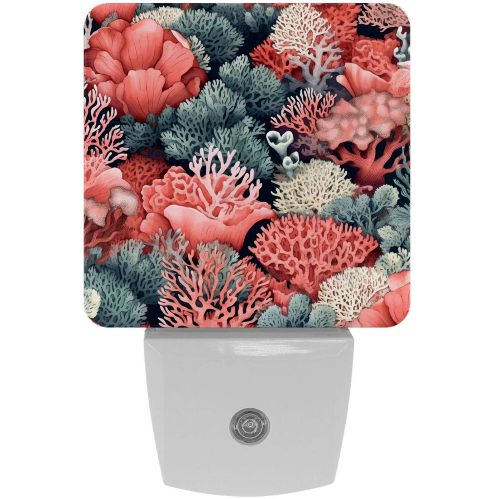 Coral LED Square Night Lights - Bright and Compact Bedroom or Bathroom ...
