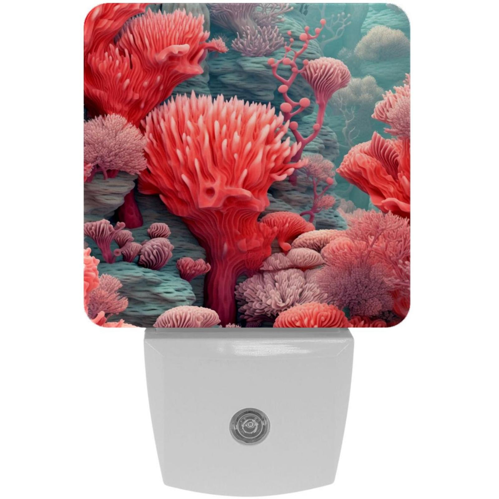 Coral LED Square Night Lights - Bright and Compact Bedroom or Bathroom ...
