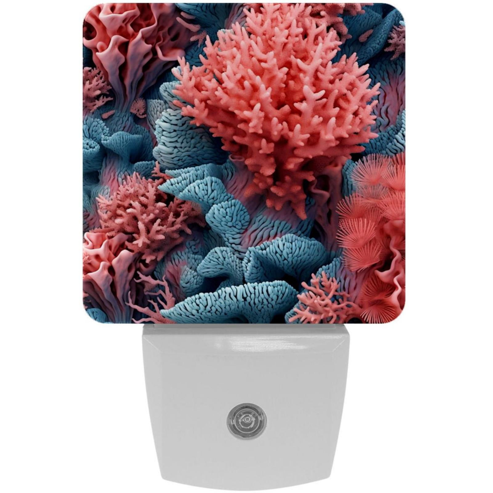 Coral LED Square Night Lights - Energy Efficient Plug-in Wall Lamp with ...