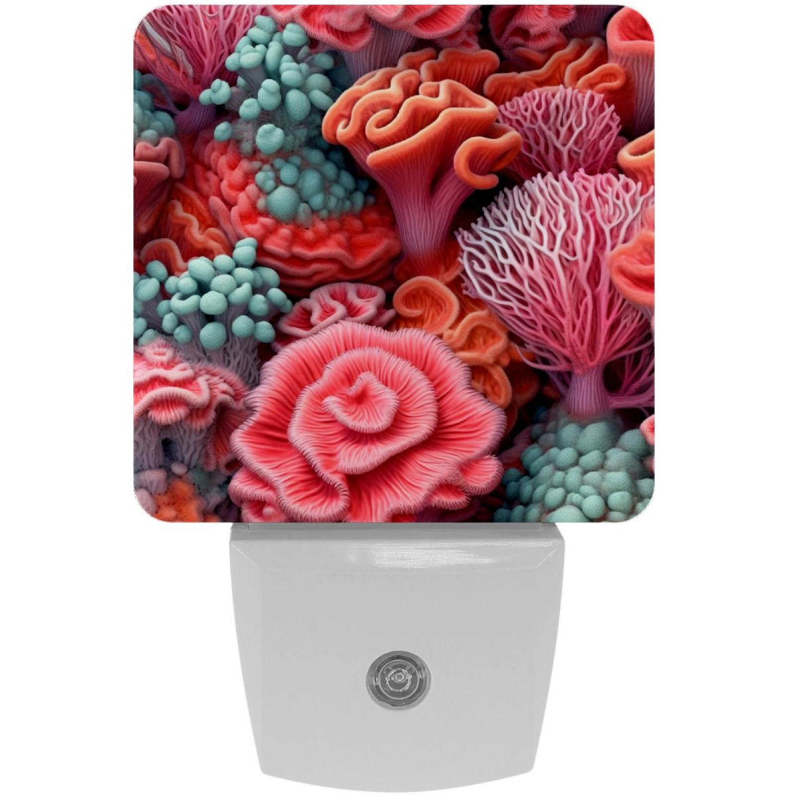 Coral LED Square Night Lights - Energy Efficient Plug-in Wall Lamp with ...