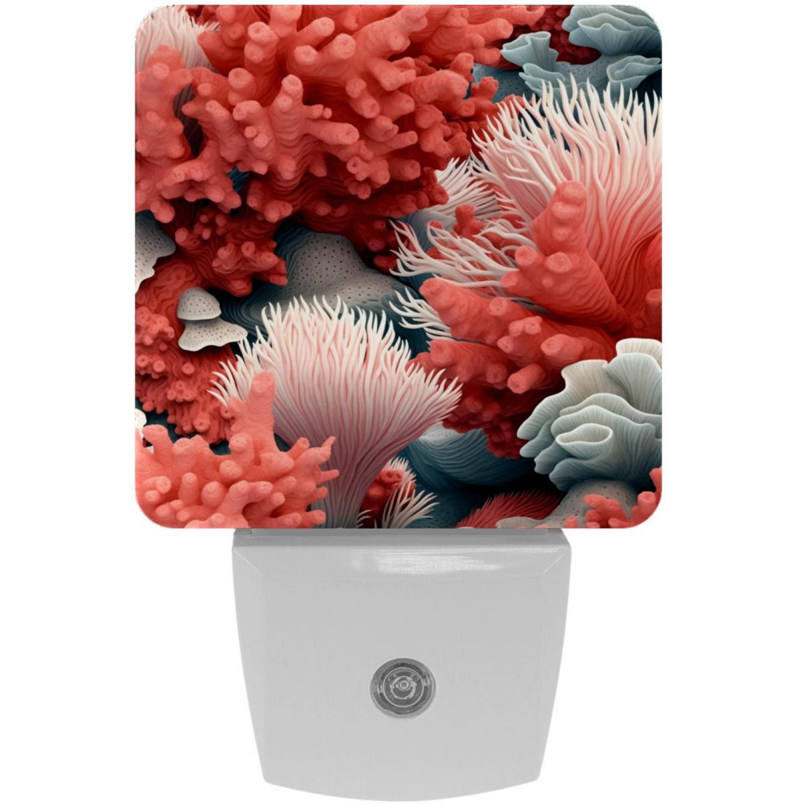 Coral LED Square Night Lights - Energy Efficient Plug-in Wall Lamp with ...