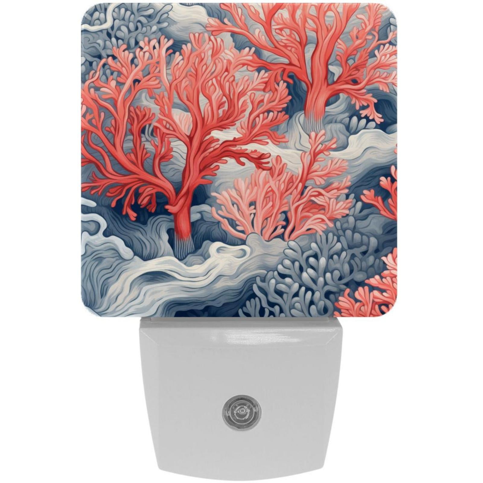 Coral LED Square Night Lights - Energy Efficient and Stylish Bedroom ...