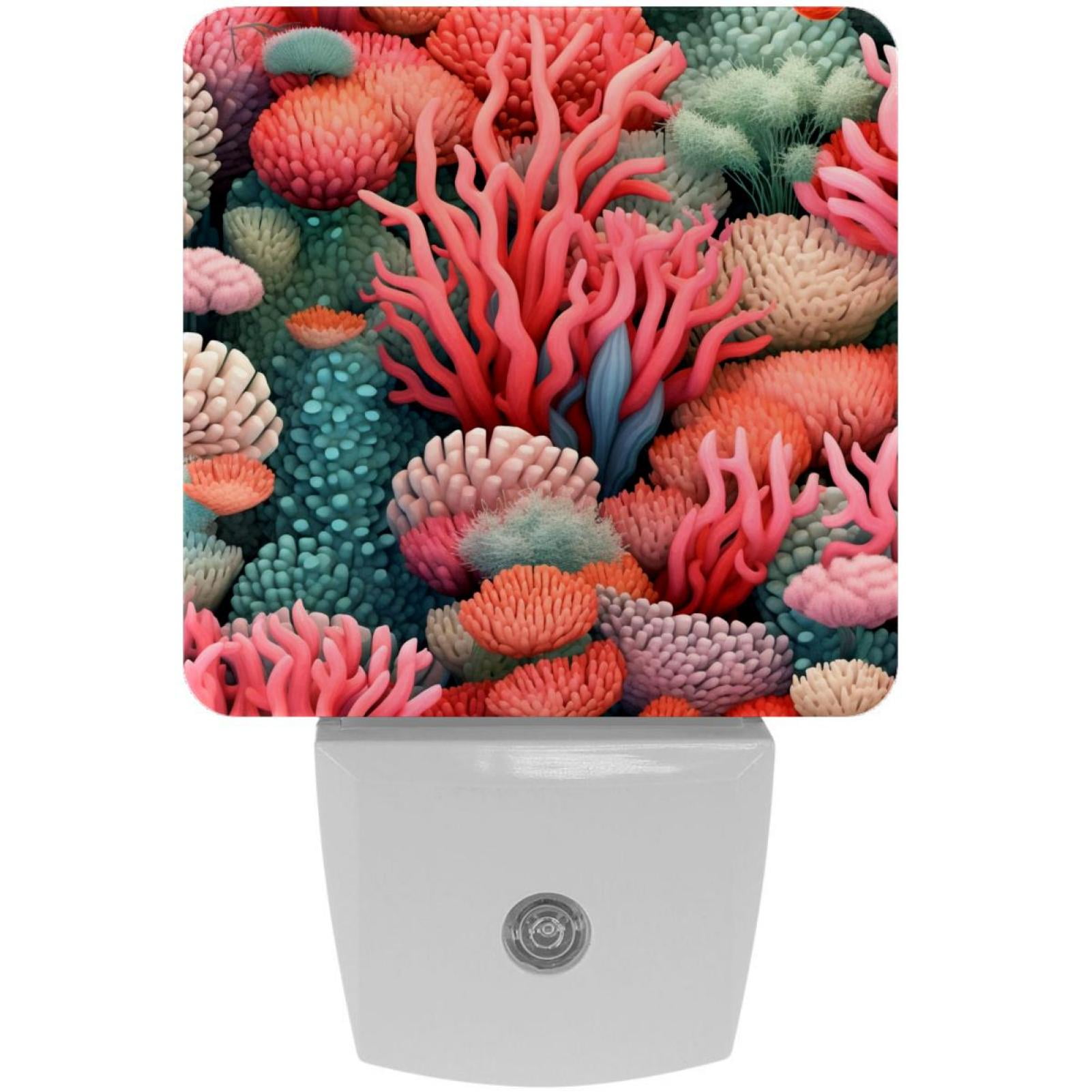 Coral LED Square Night Lights - Energy Efficient and Stylish Decor for ...