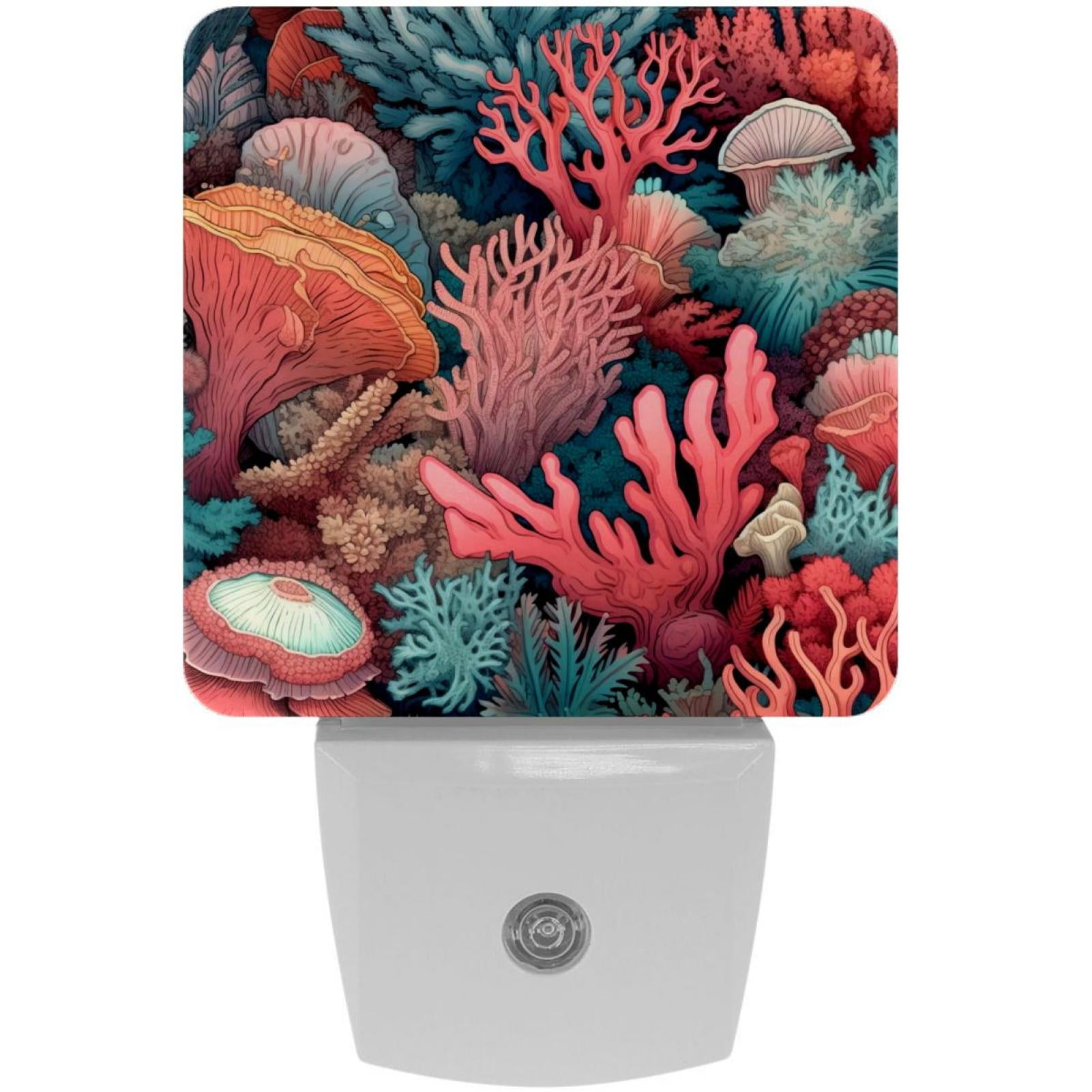 Coral LED Square Night Lights- Modern and Energy Efficient Bedside ...