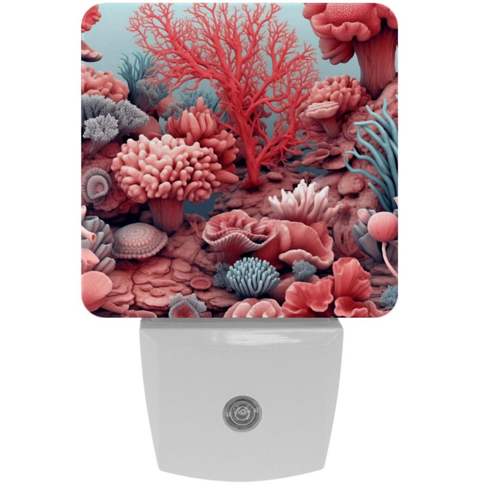 Coral LED Square Night Lights- Modern and Energy Efficient Bedside ...