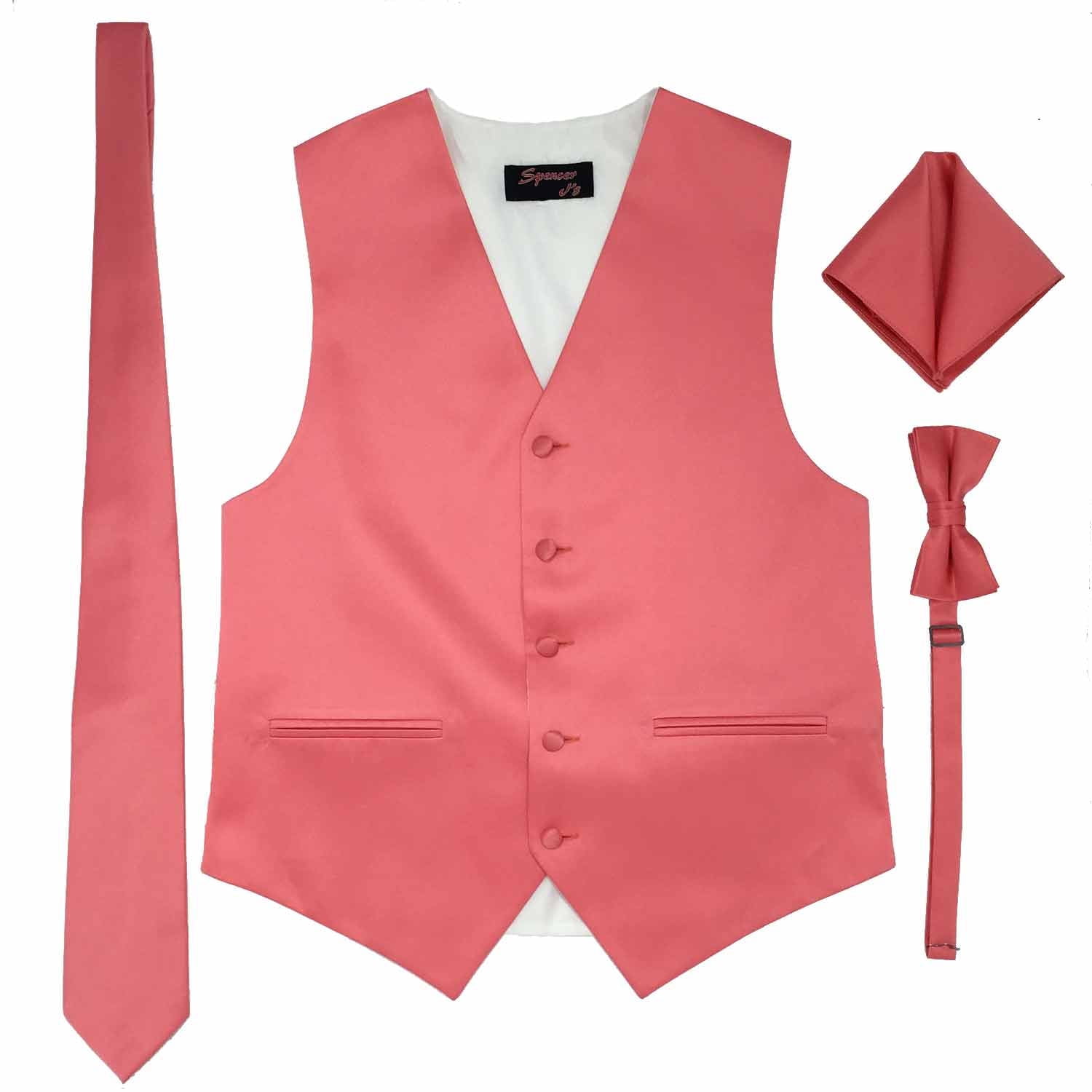 Coral Men's Satin Vest Spencer J's - M - Walmart.com