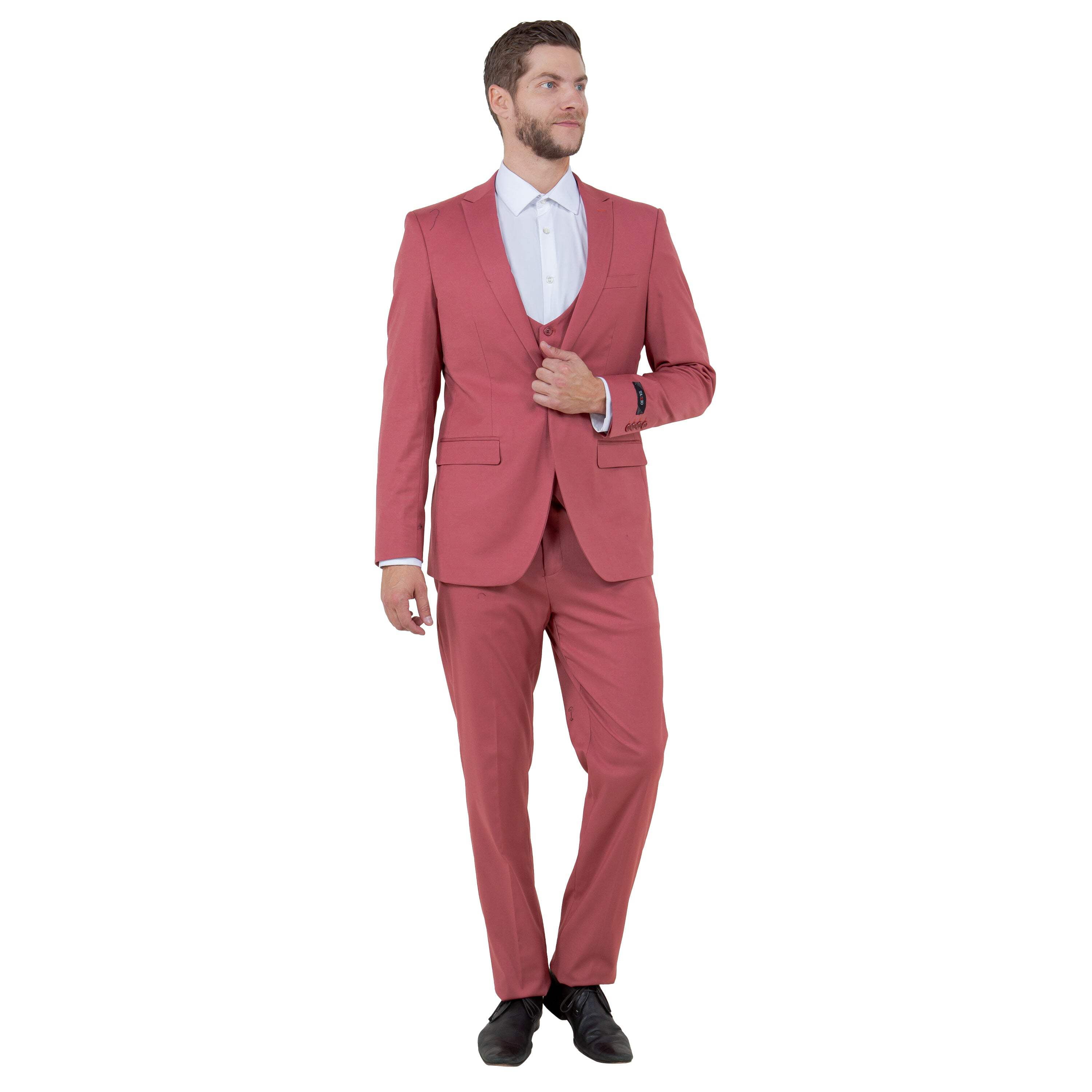 Coral Men's Ultra Slim-Fit 3pc Suit w/ Expandable Waistband - Walmart.com