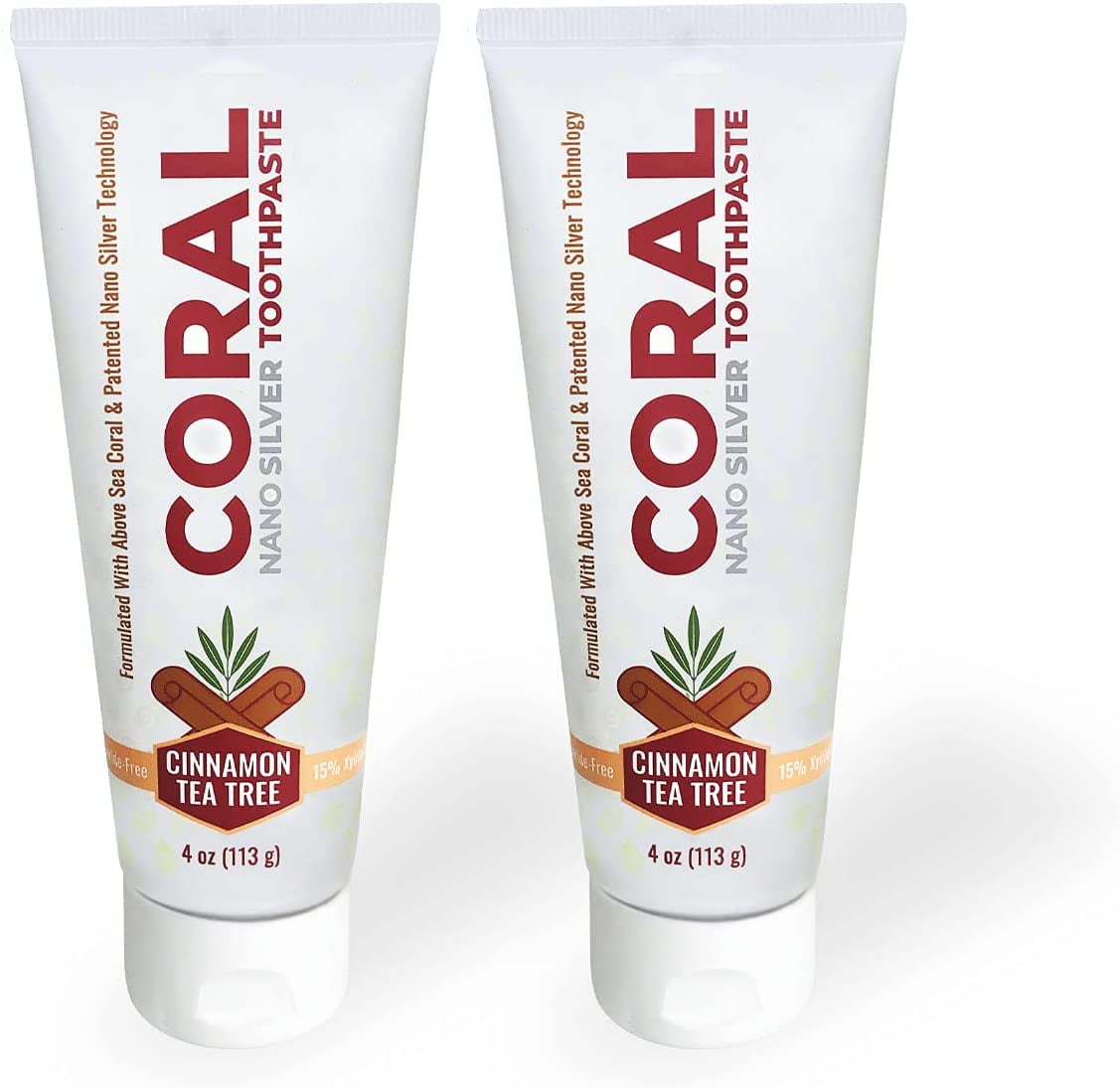 Coral Nano Silver Cinnamon Tea Tree Toothpaste, Natural Fluoride Free ...