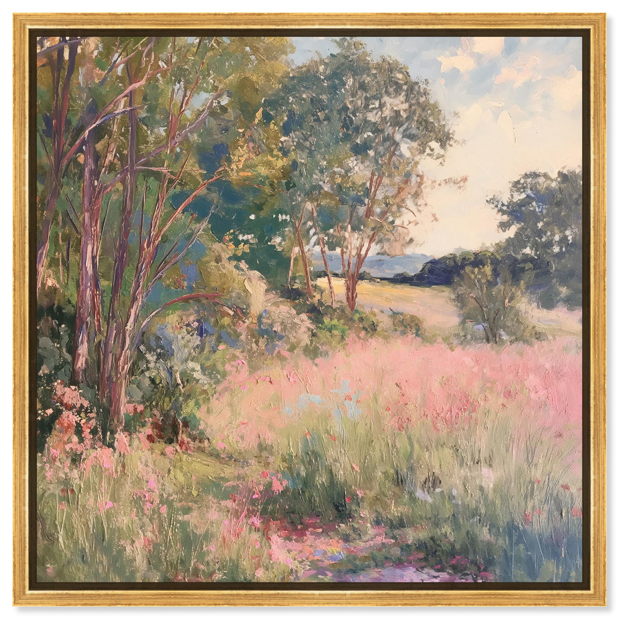 Coral Oasis Jungle Canvas Vintage Landscapes by Art Remedy, Gold Frame ...