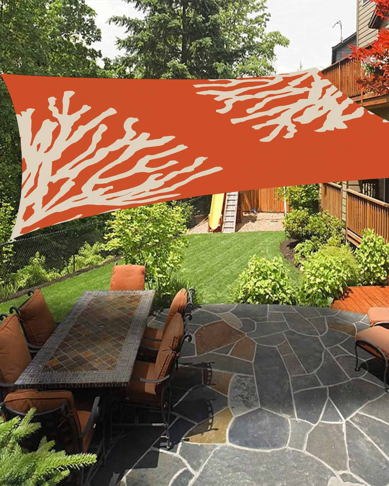 Coral Orange Sun Sail Shades Rectangle Canopy,Sunlight Block Heavy Duty ...