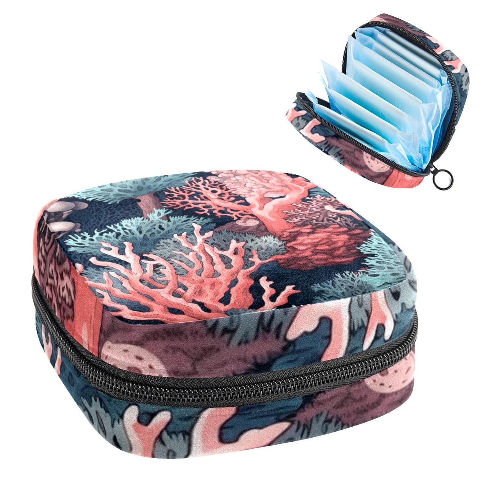 Coral Pad Bag Storage Organizer Pouch for Menstrual Hygiene Products ...