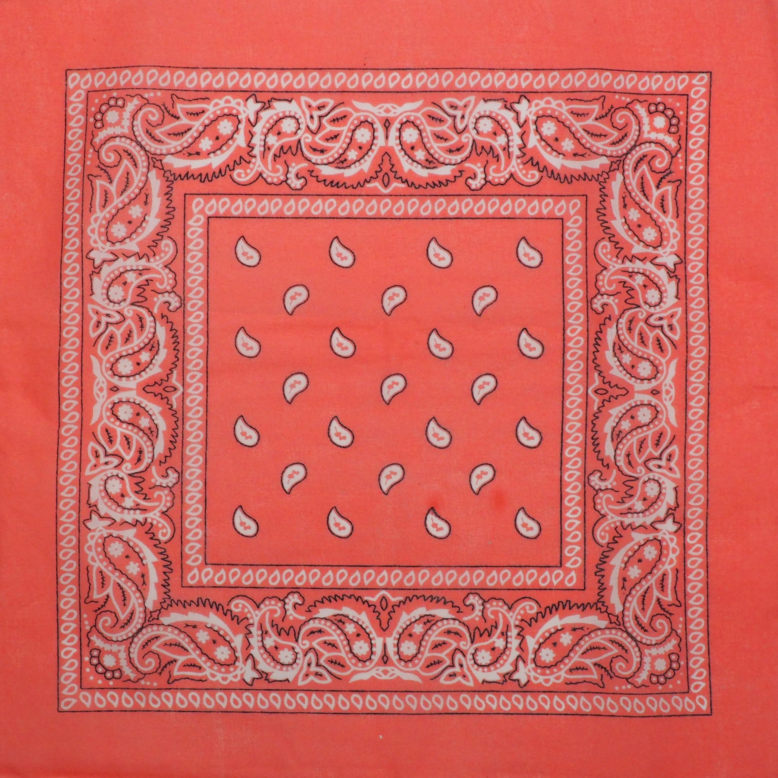 Coral Paisley Design Print Cotton Bandana (22 inches x 22 inches ...