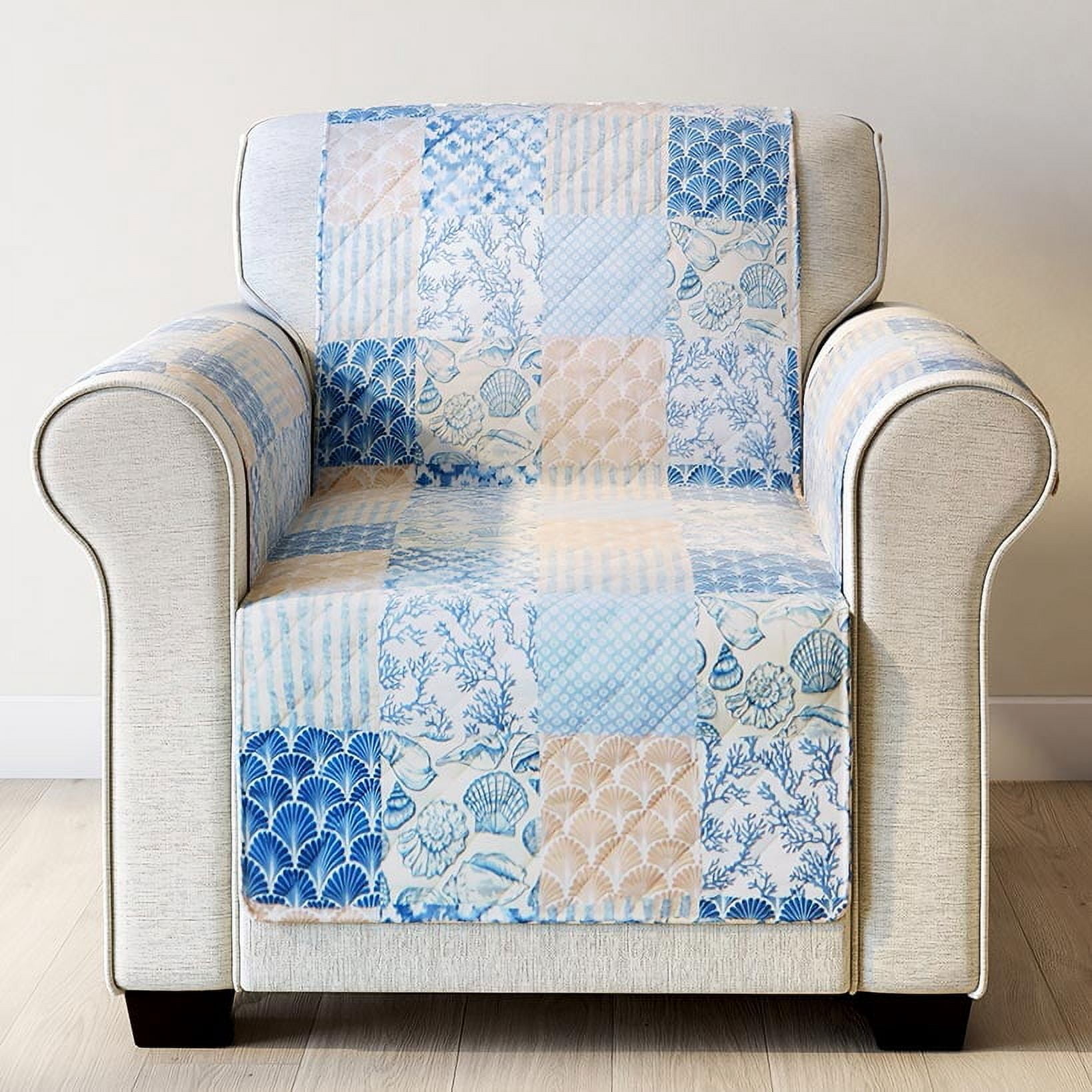 Coral Patch Reversible Chair, Love Seat, Sofa Quilted Furniture Cover ...