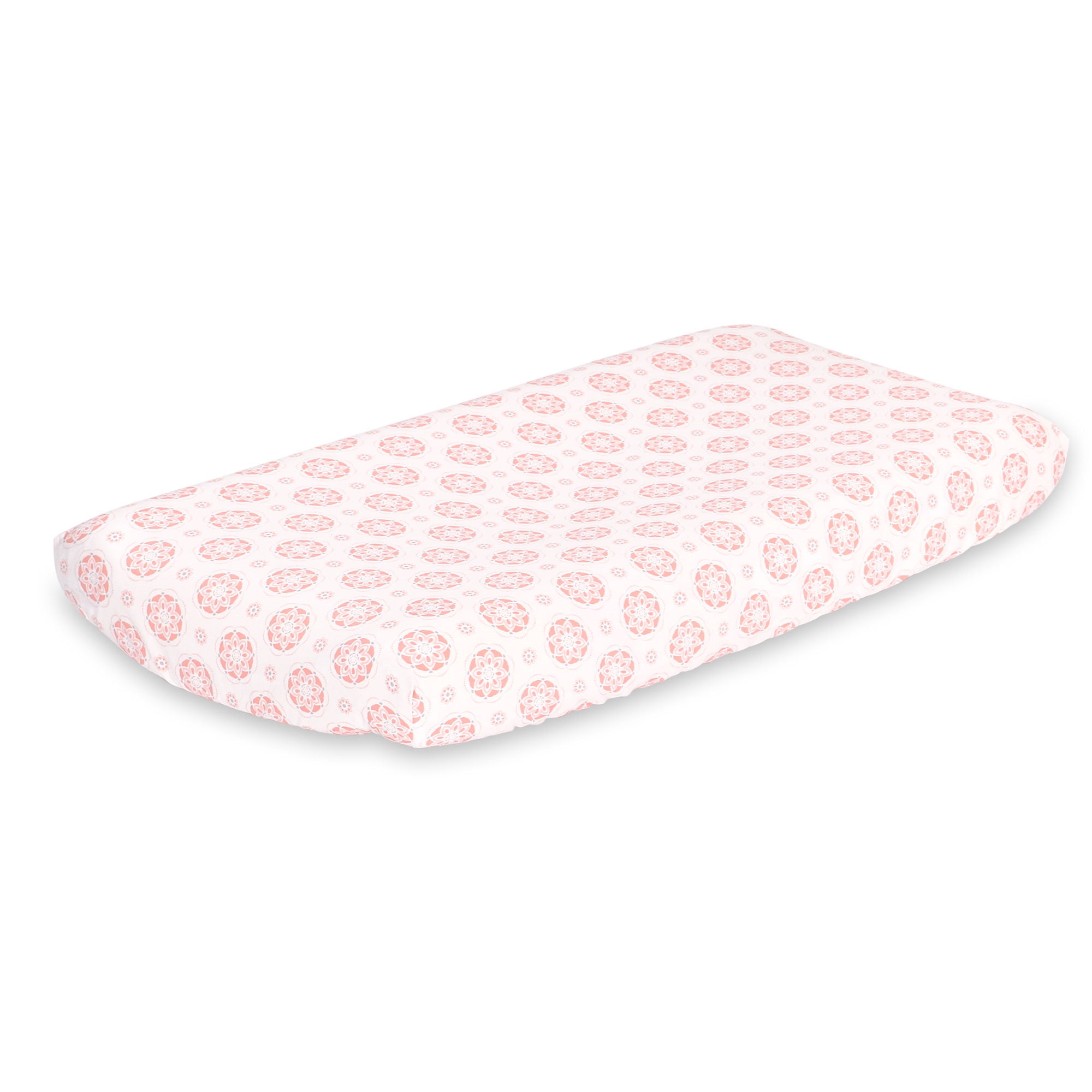 Coral Pink Starstruck Baby Changing Pad Cover by The Peanut Shell ...