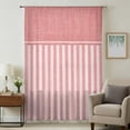 Coral Pink Striped Sheer Curtains 54 Inches Long, Boho Stripes ...