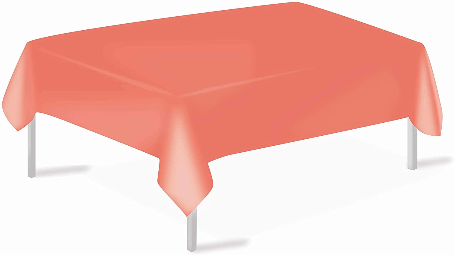 Coral Plastic Tablecloths 3 Pack Disposable Table Covers 54 x 108 ...