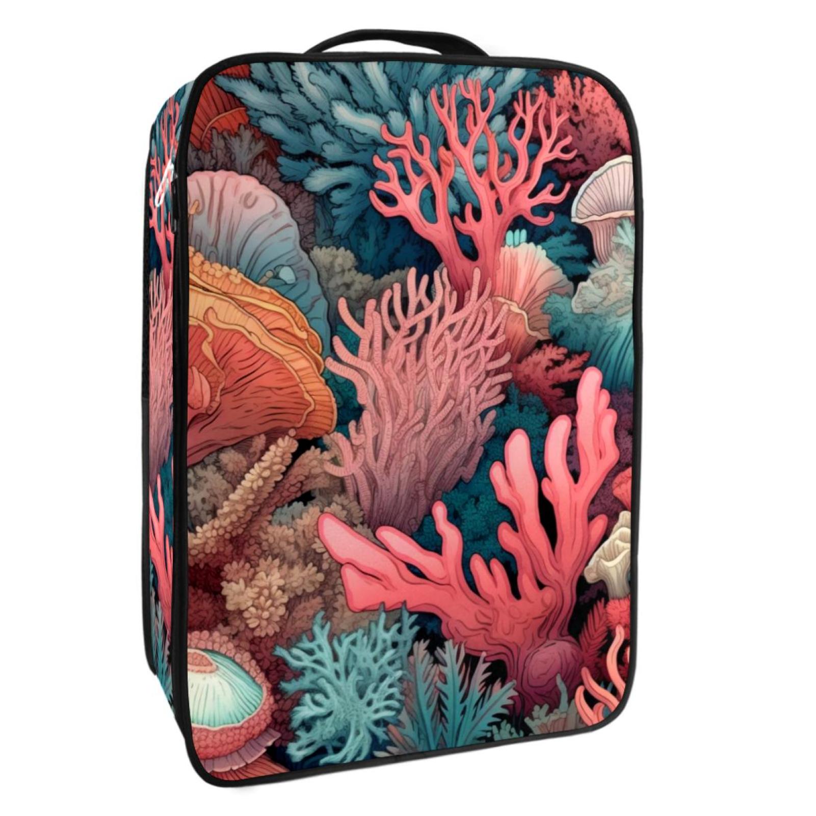 Coral Polyester Shoe Storage Boxes, 23x31cm/9x12in, Stackable Organizer ...